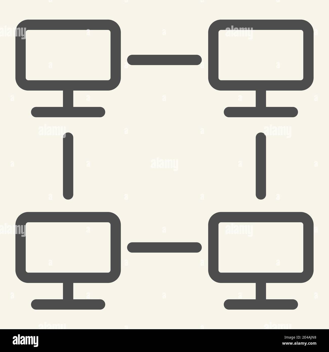 Computer network line icon. Home network vector illustration isolated ...
