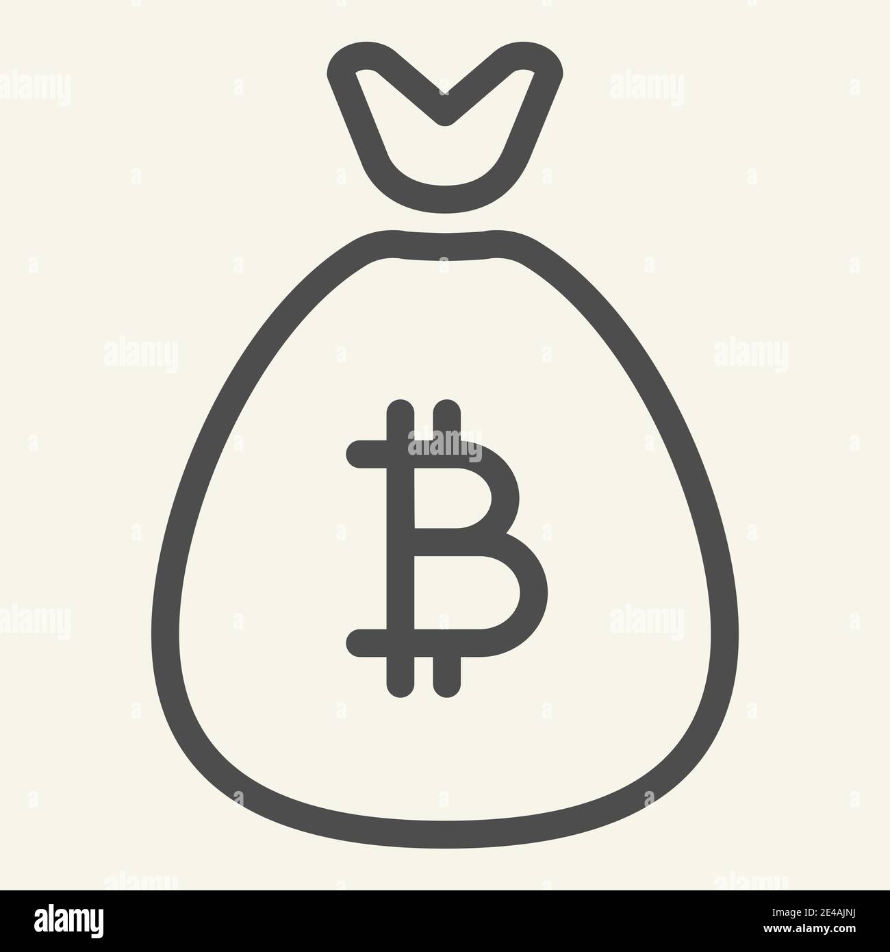 Bitcoin bag line icon. Cryptocurrency savings vector illustration ...