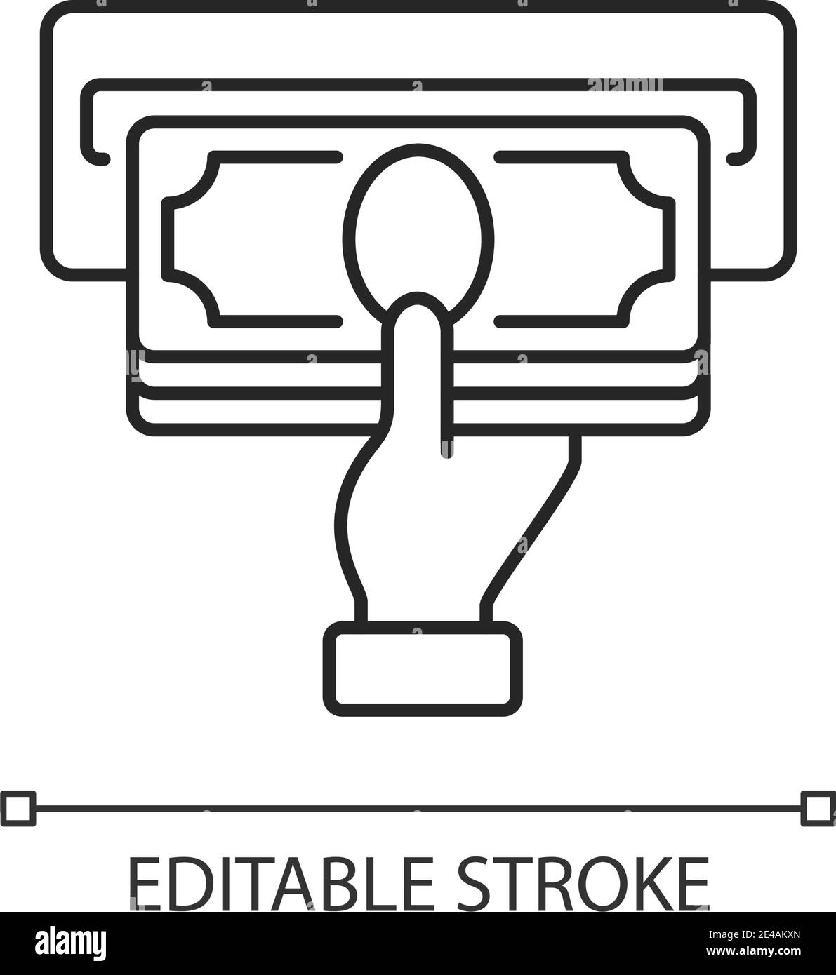 Getting cash out of atm Stock Vector Images - Alamy