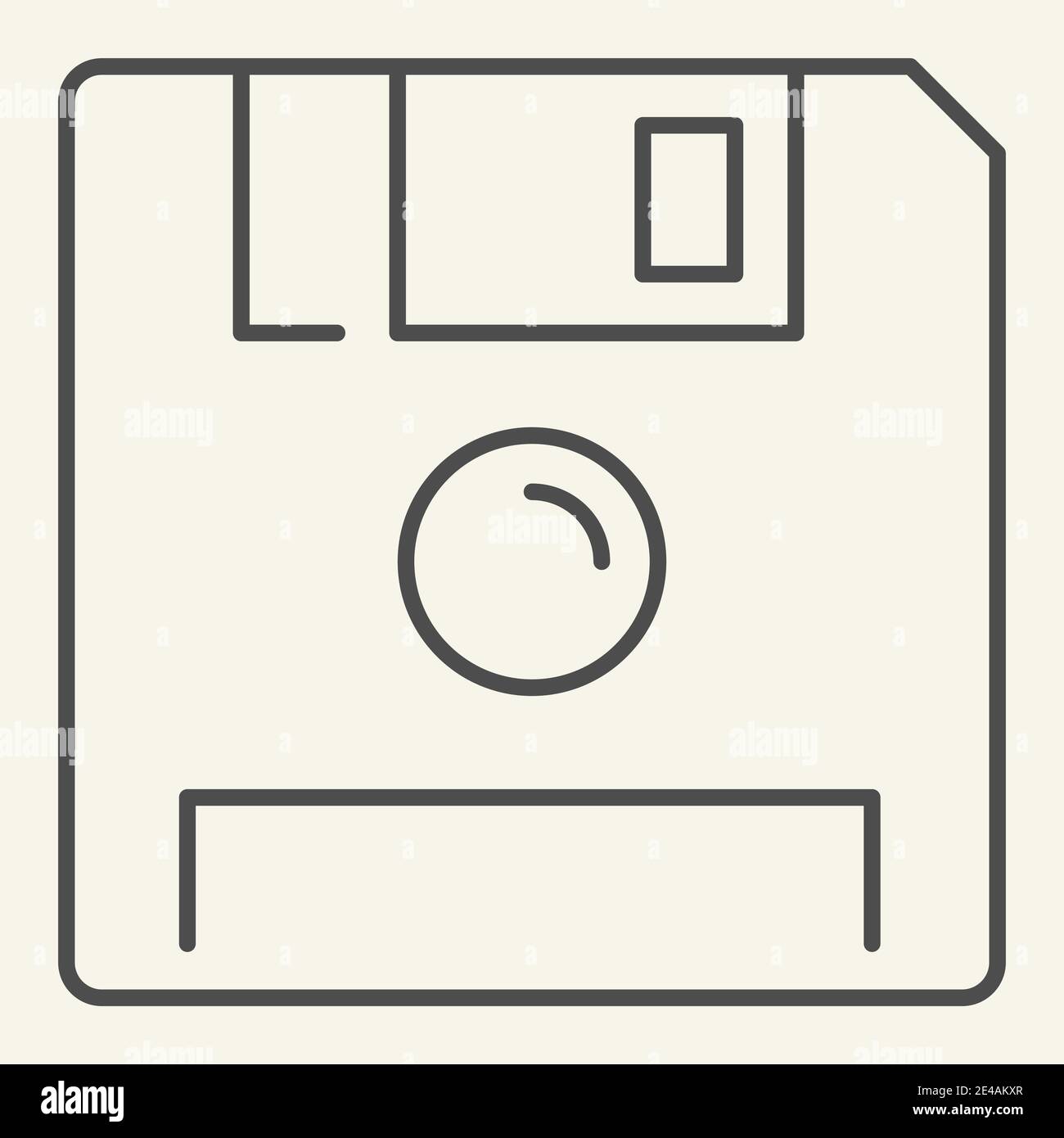 Save thin line icon. Diskette vector illustration isolated on white. Floppy disc outline style ...