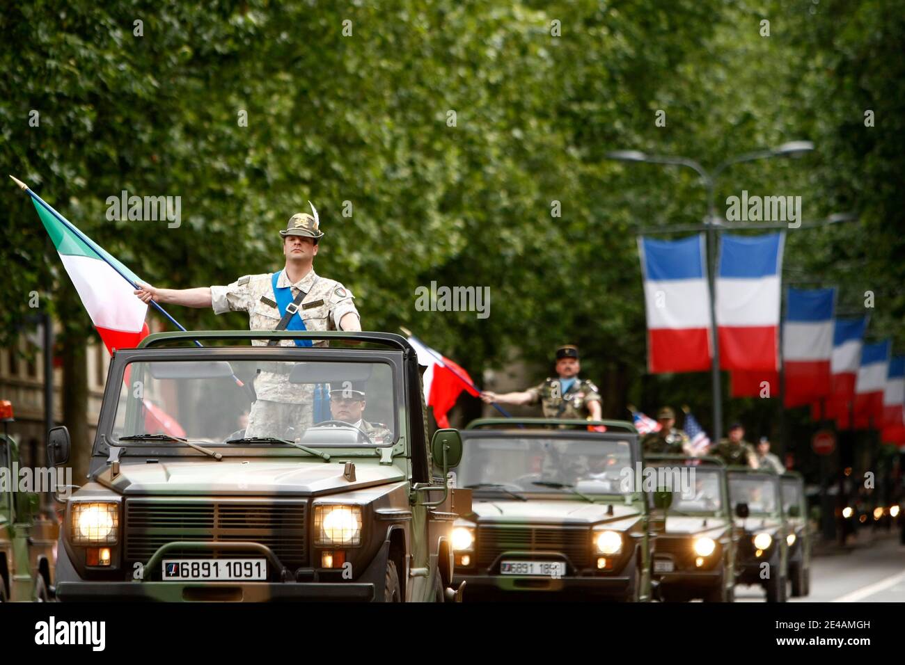 Atmosphere at the traditional military parade of July 14th. Lille, the ...
