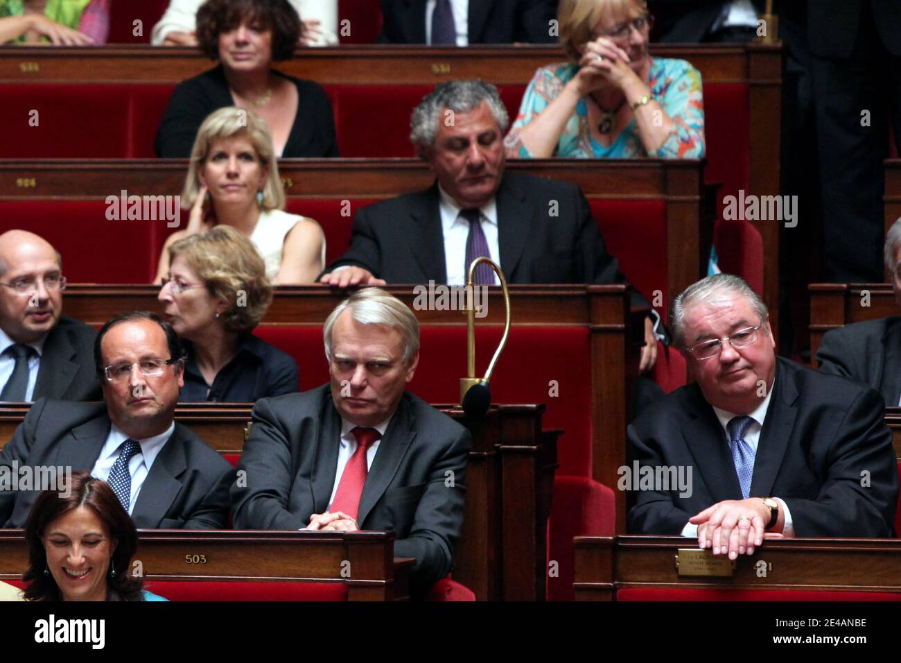 Francois Hollande Jean Marc Ayrault and Daniel Vaillant attend work ...
