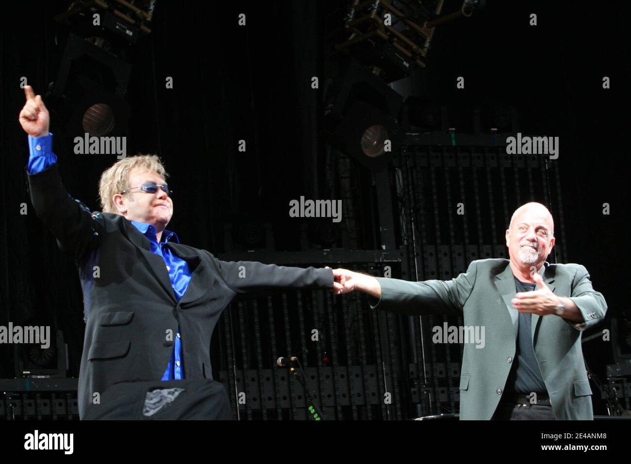 Elton John and Billy Joel perform together during a 'Face to Face ...