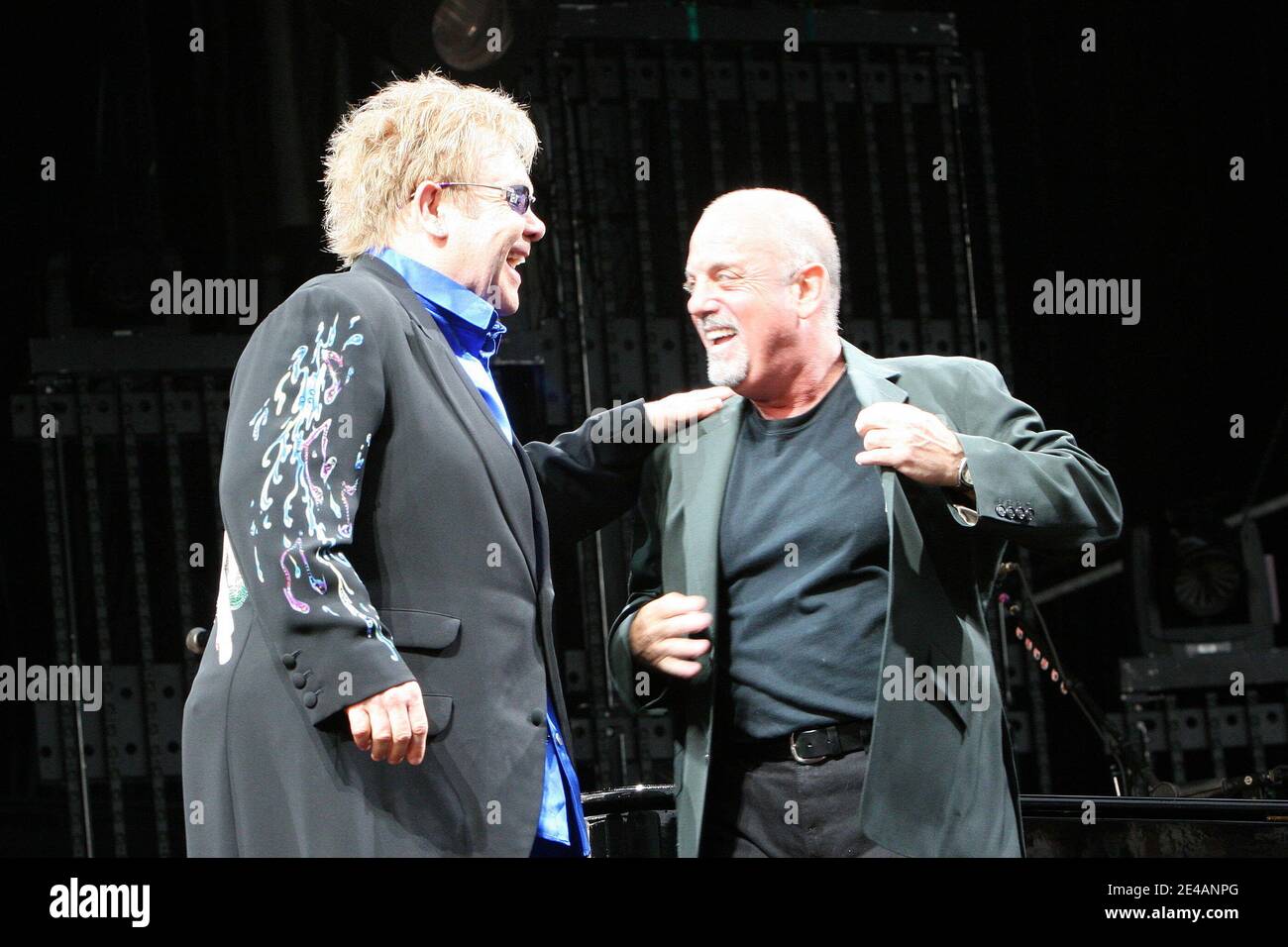 Elton John and Billy Joel perform together during a 'Face to Face ...