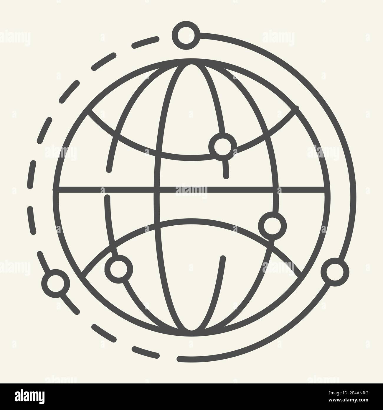 World thin line icon. Earth vector illustration isolated on white ...