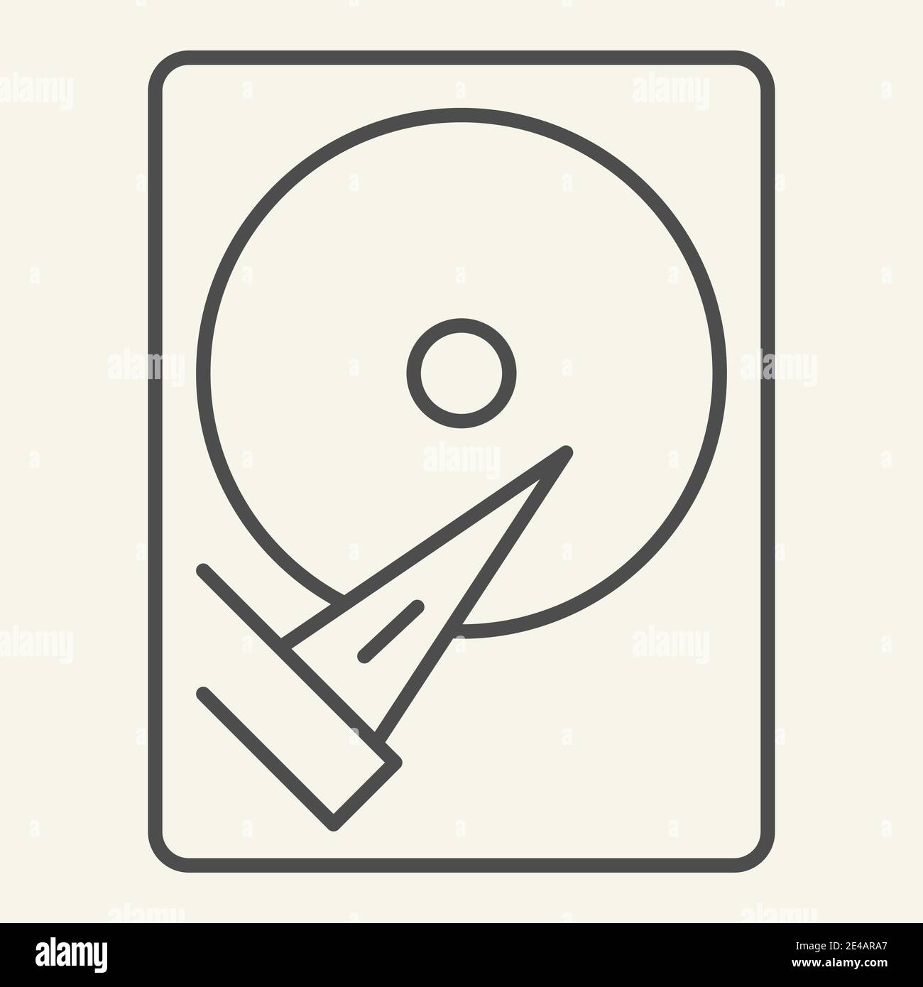 Hard disk thin line icon. Storage vector illustration isolated on white ...