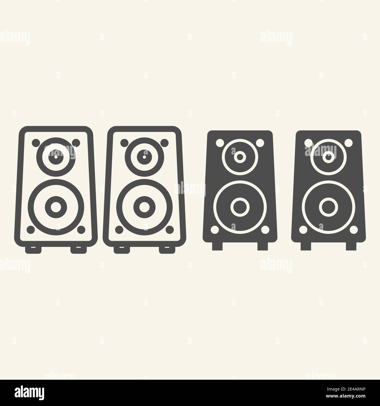 Music columns line and glyph icon. Sound system vector illustration ...