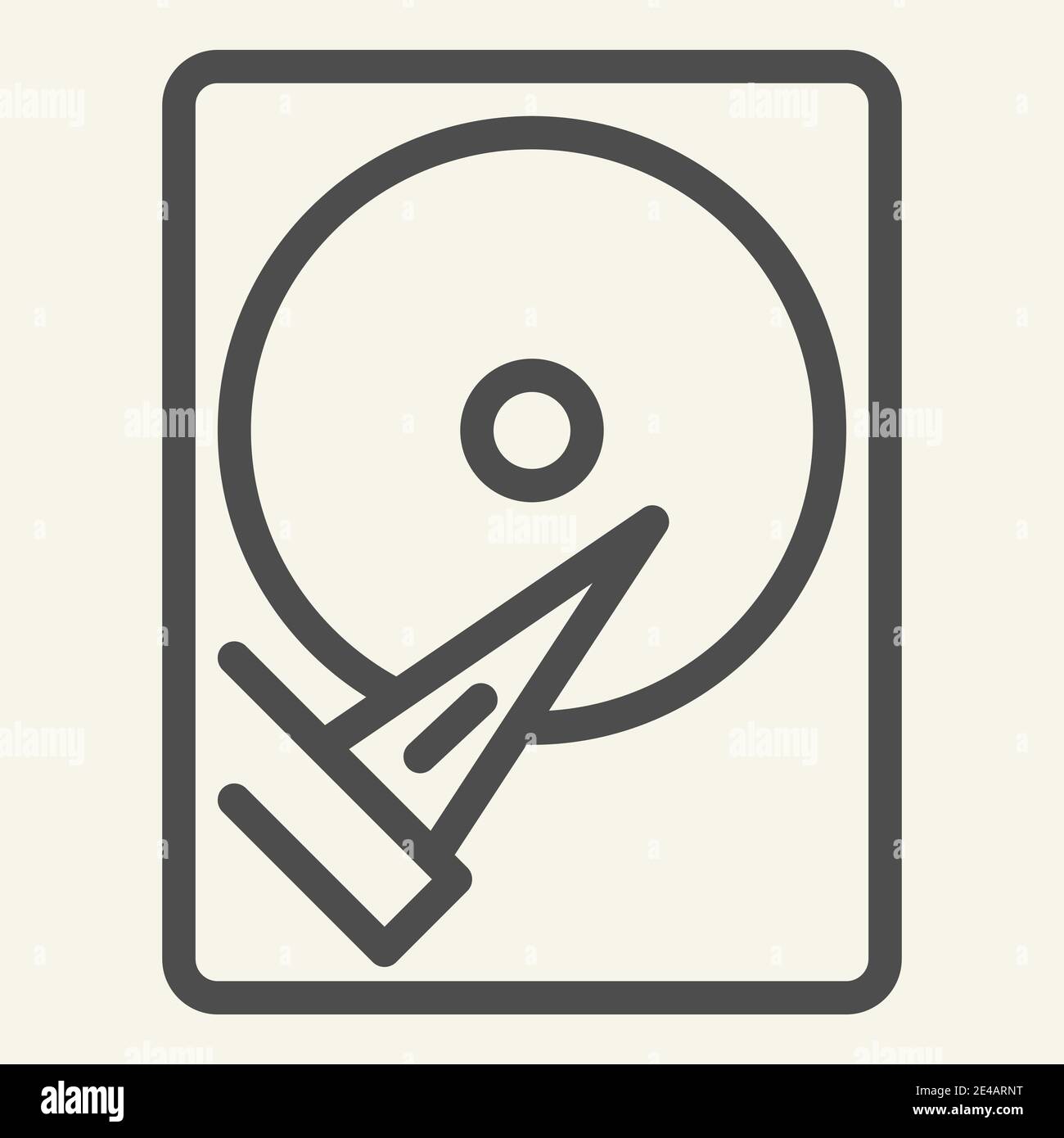 Hard disk line icon. Storage vector illustration isolated on white ...