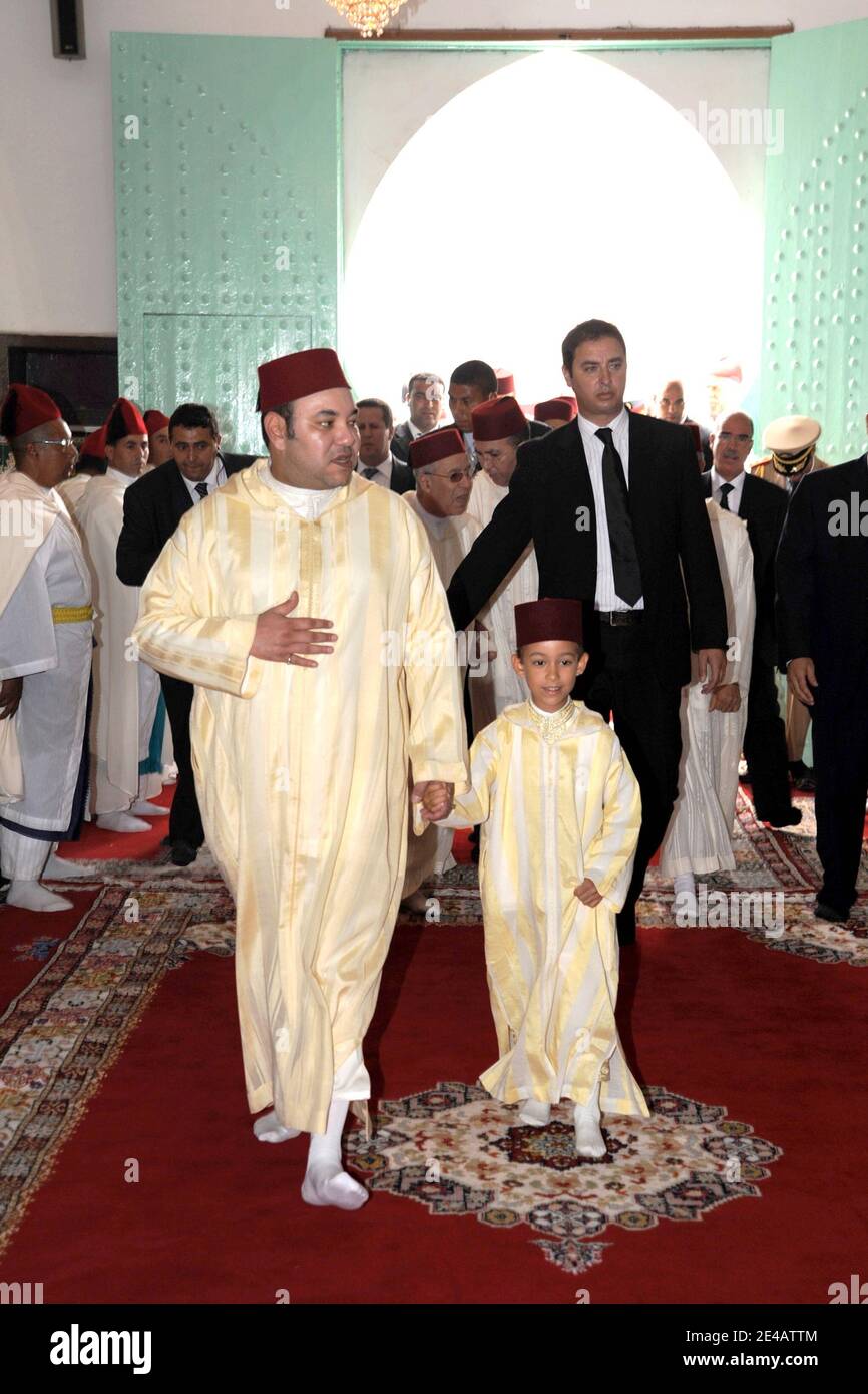 Morocco's King Mohammed VI and son Crown Prince Moulay Hassan seen as ...
