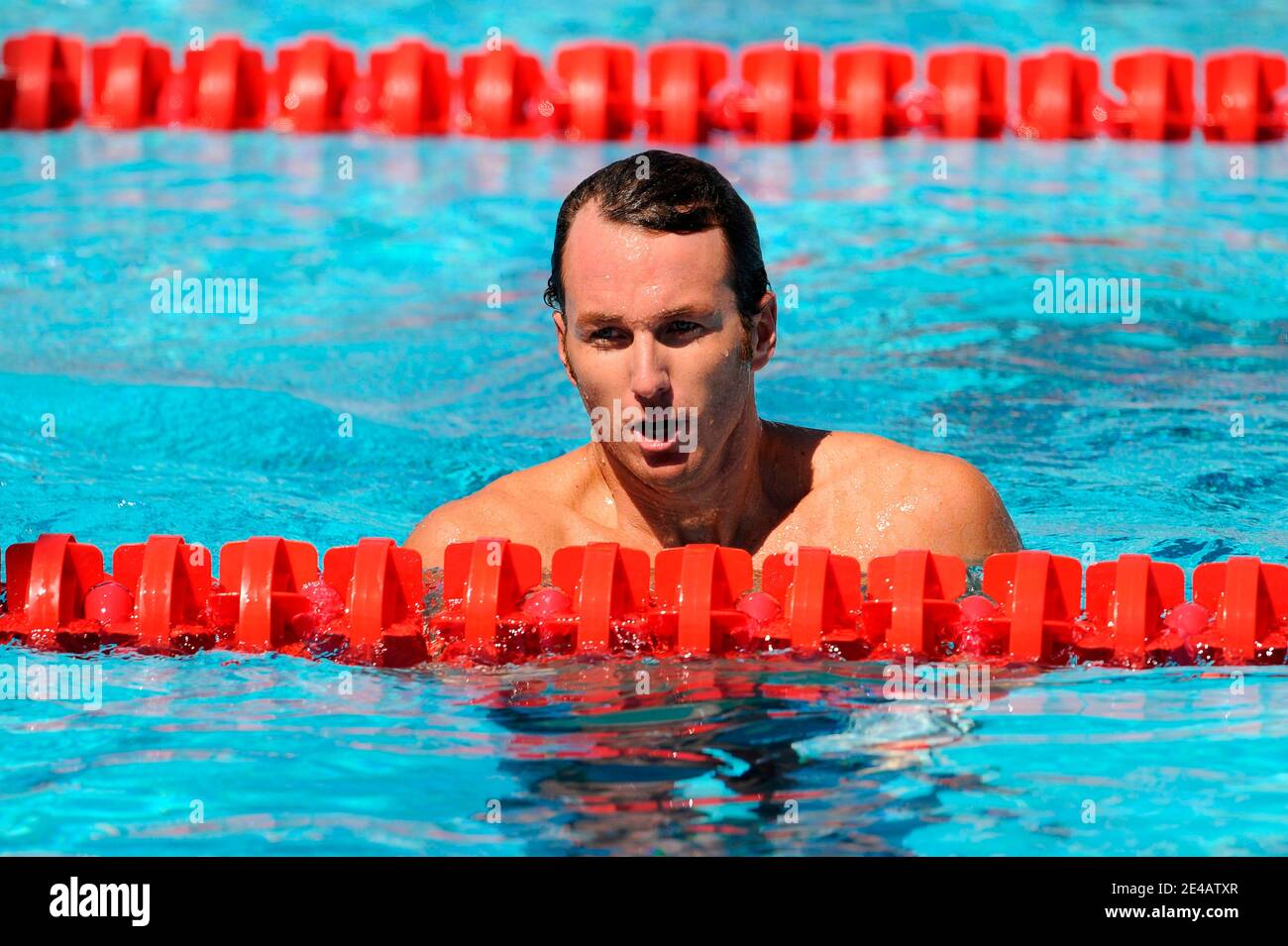 USA's Aaron Peirsol swimming in the heats of 100 Meters Backstroke at ...