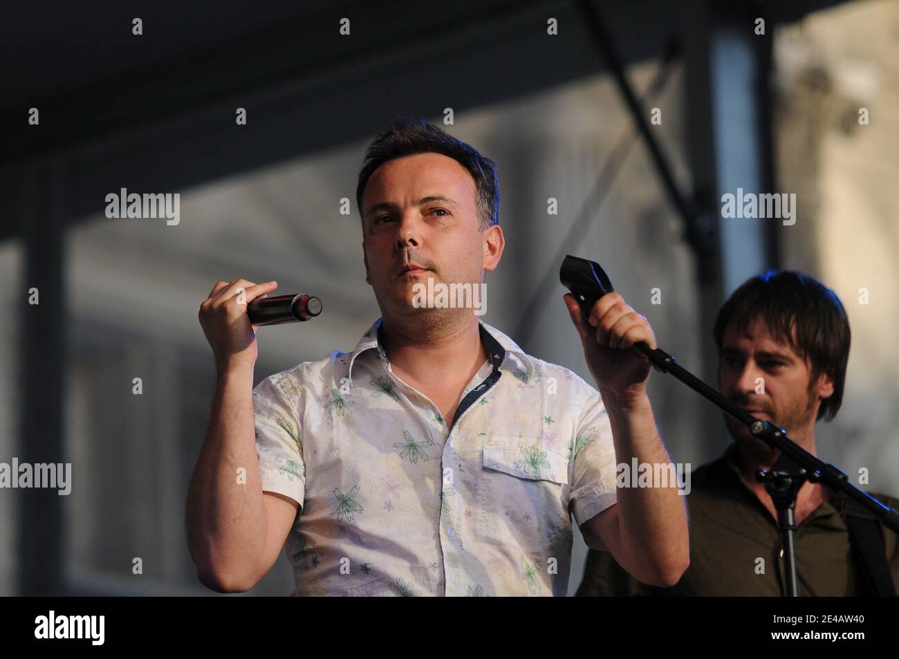 French singers Mickey 3D during their concert in Paris, France, on July ...
