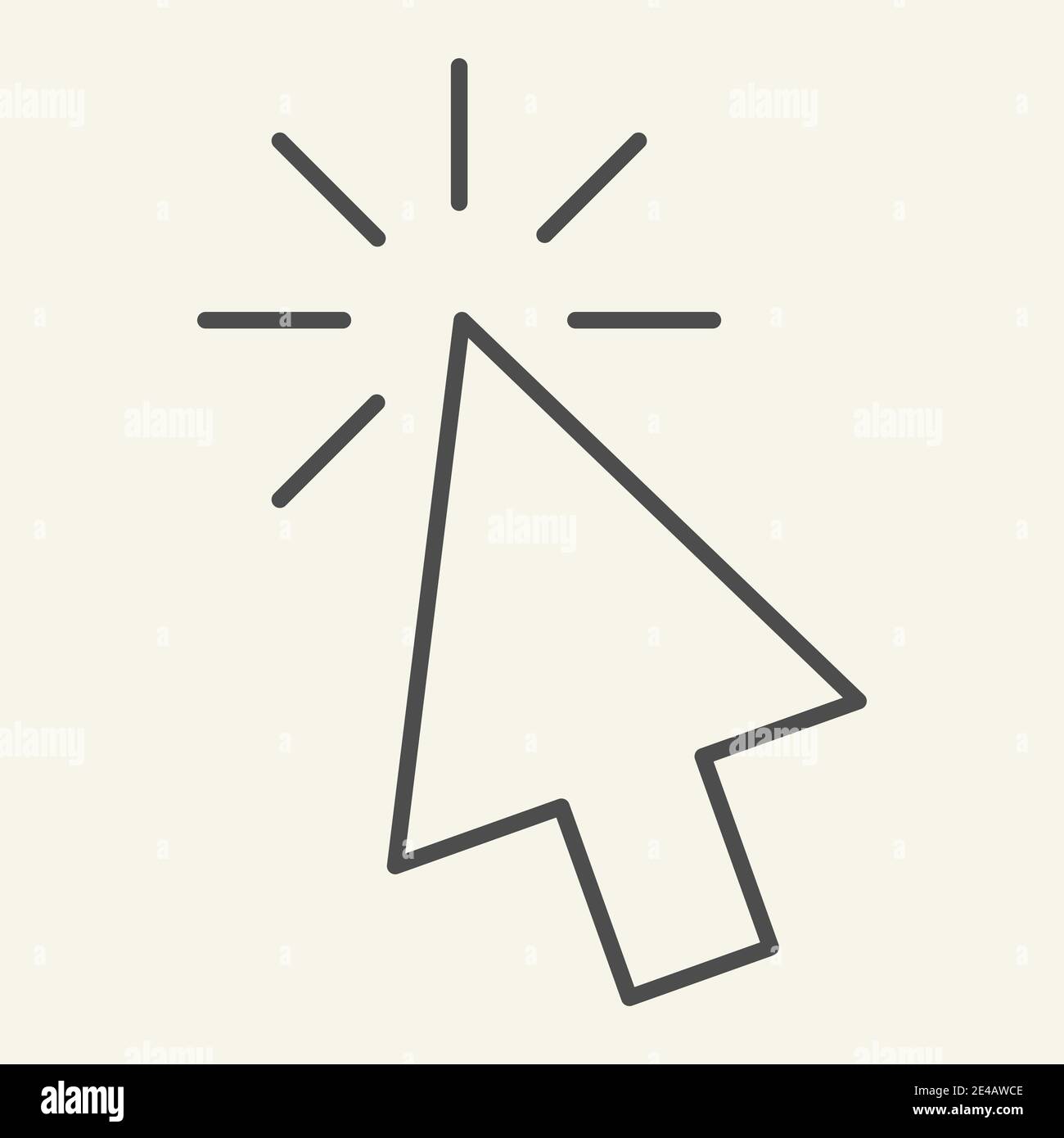 Pointer Thin Line Icon Mouse Cursor Vector Illustration Isolated On
