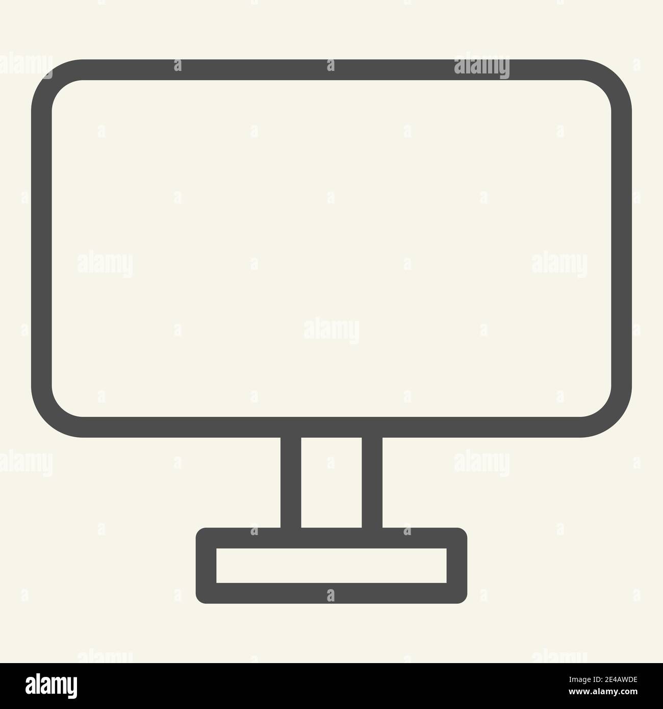 Computer monitor line icon. Pc screen vector illustration isolated on ...