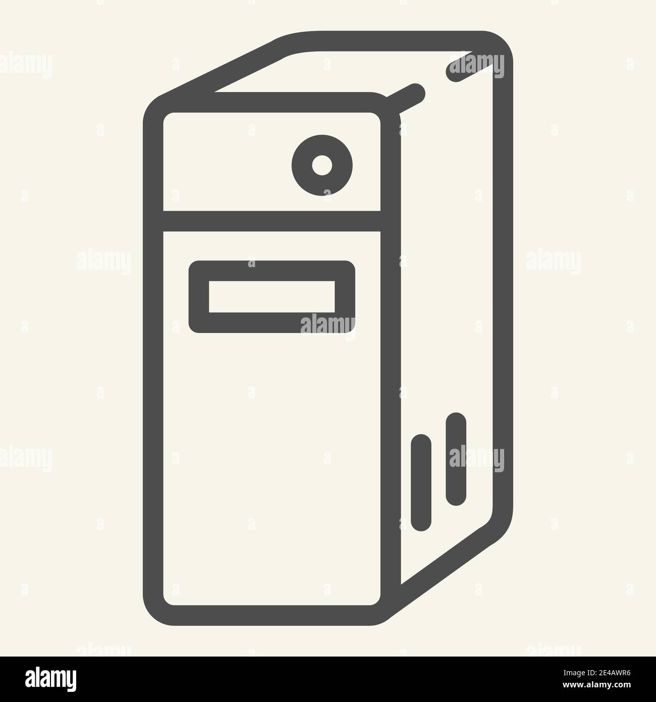 System unit of a computer line icon. Pc block vector illustration ...