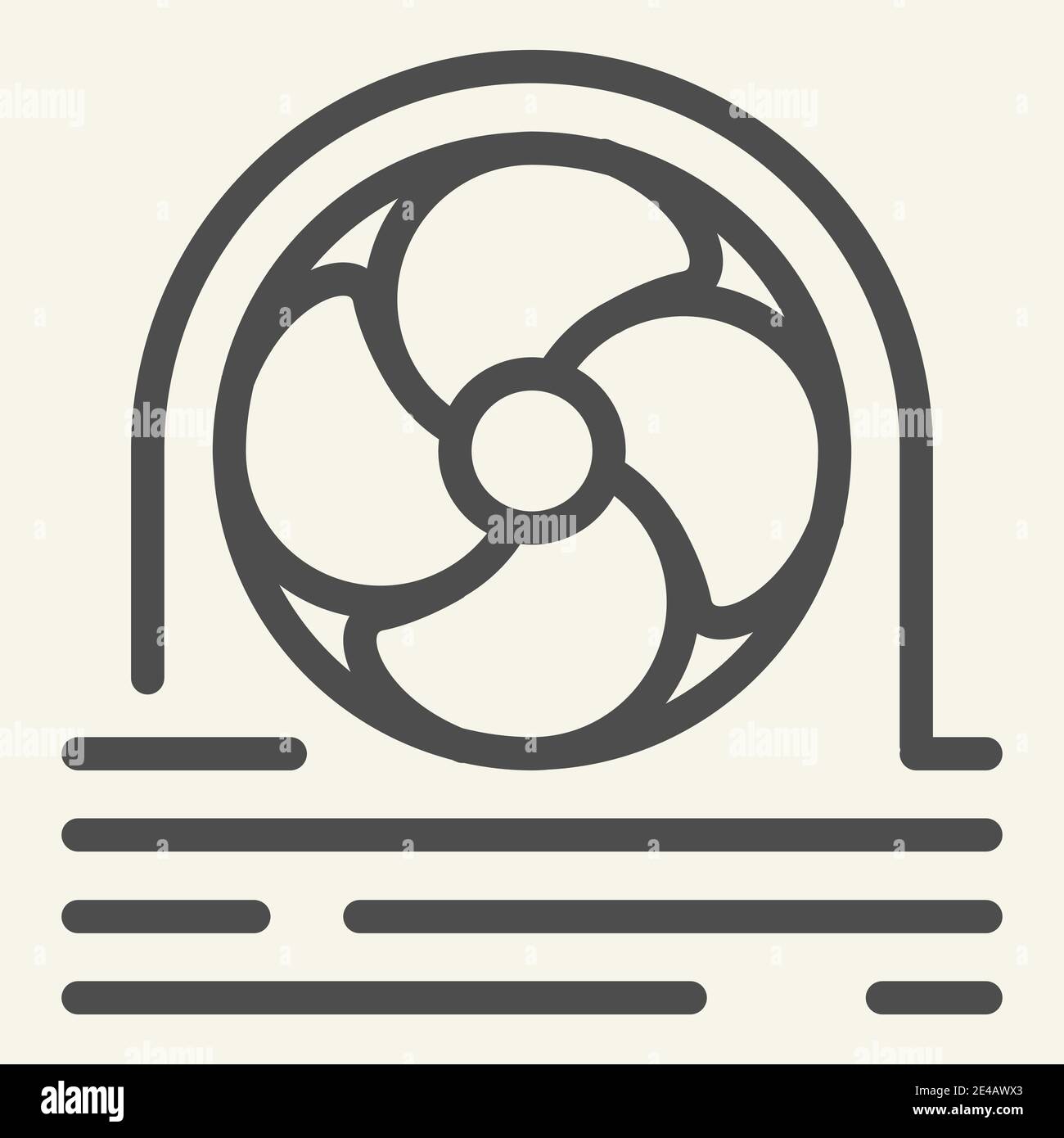 Fan cooler line icon. Blower vector illustration isolated on white ...