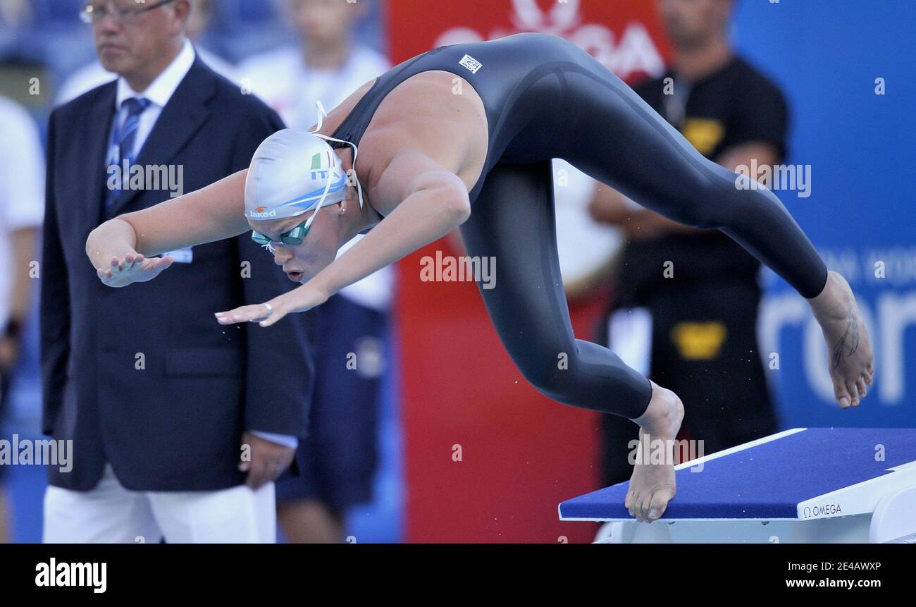 Italy's Federica Pellegrini performs in the women's 200m Freestyle ...