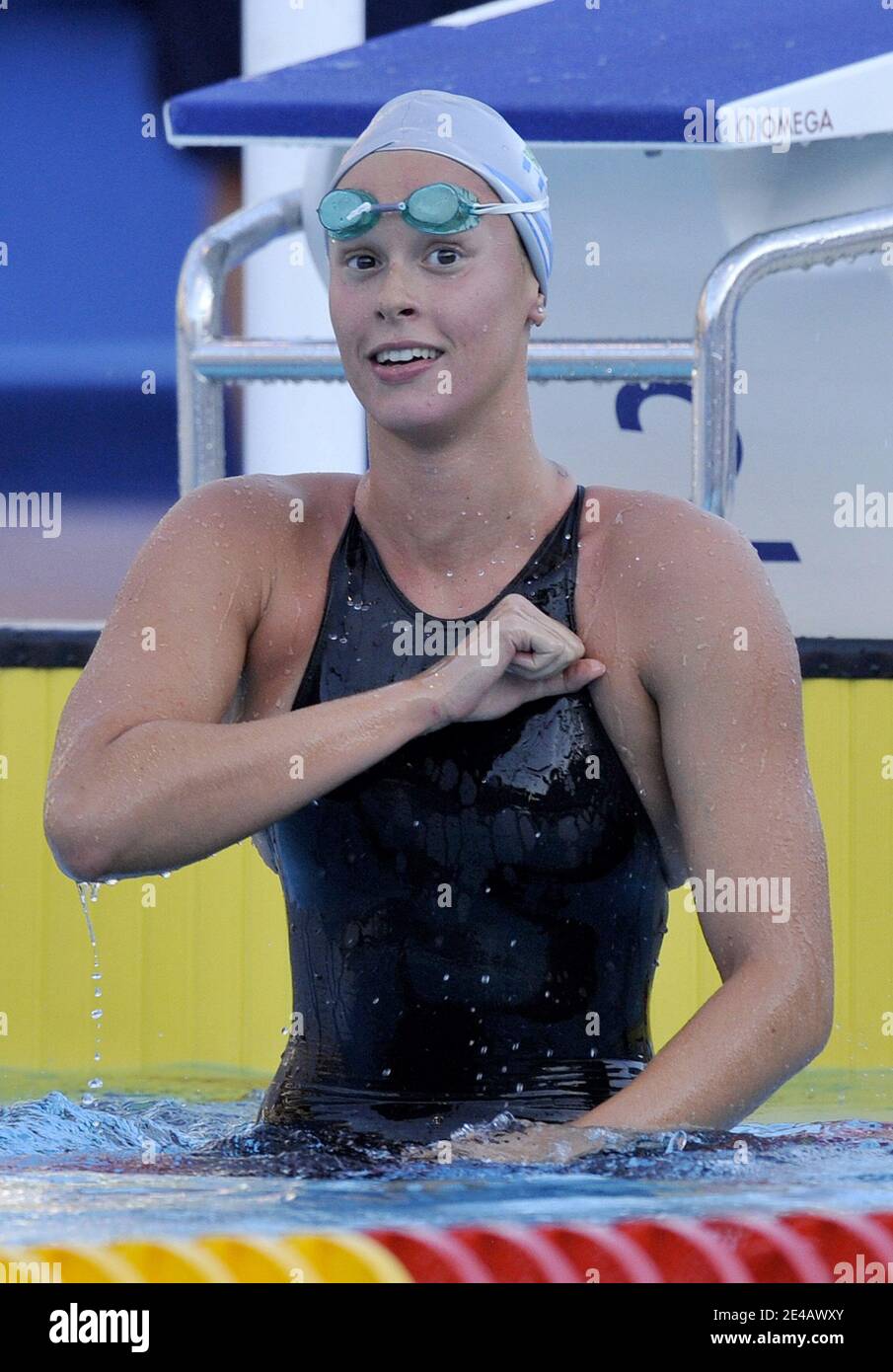 Italy's Federica Pellegrini performs in the women's 200m Freestyle ...
