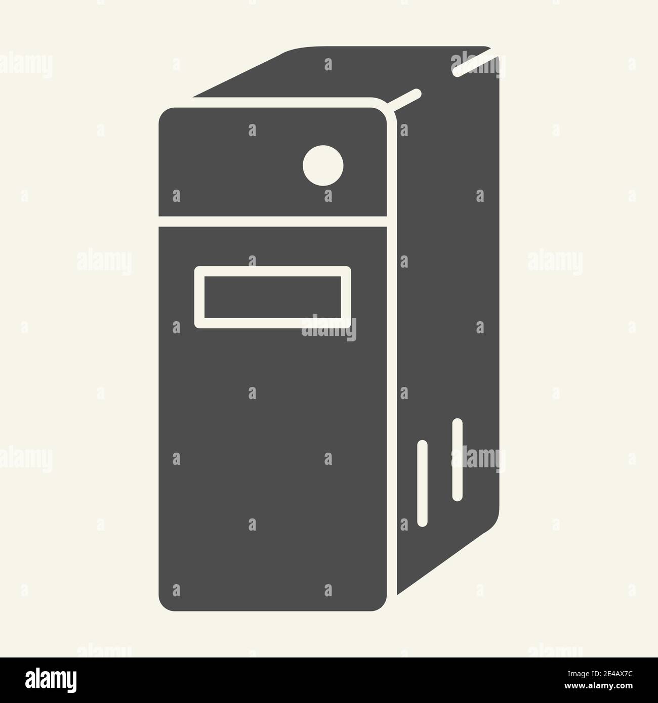 System unit of a computer solid icon. Pc block vector illustration ...