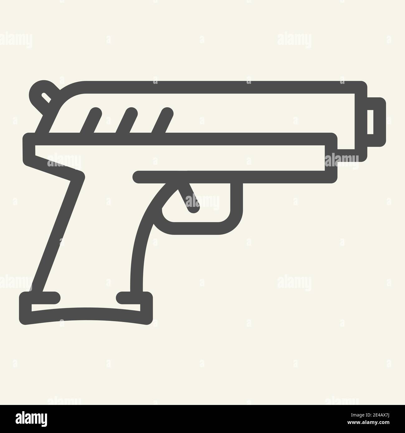 Handgun line icon. Pistol vector illustration isolated on white ...