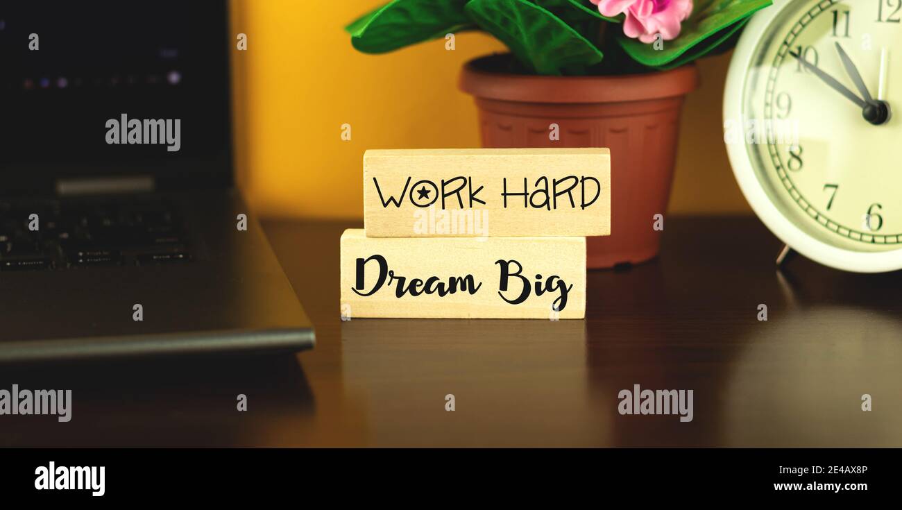 Work hard dream big slogans and quotes for work, banner workplace and ...