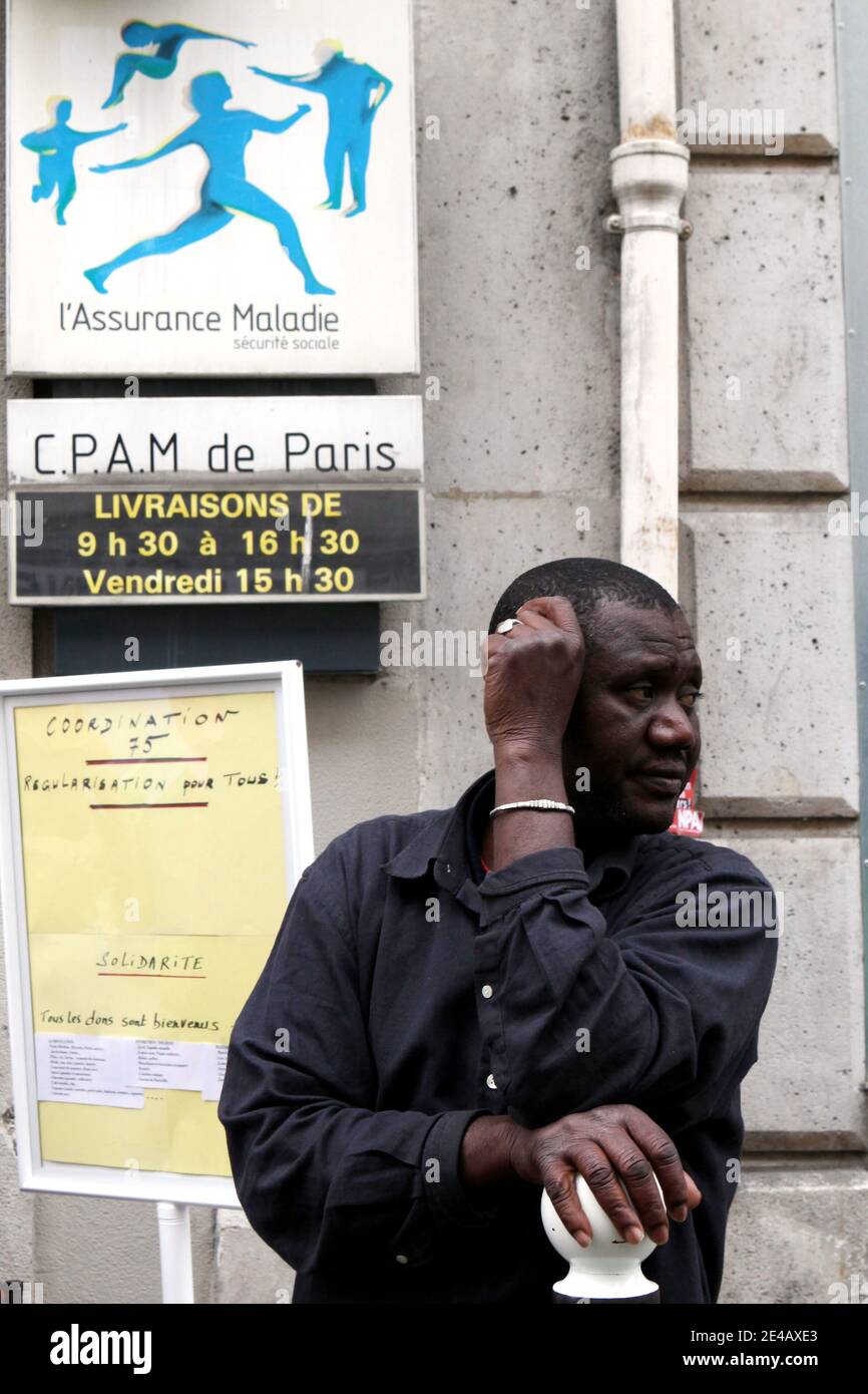 Demonstration and occupation of a CPAM (Caisse Primaire d'Assurance ...