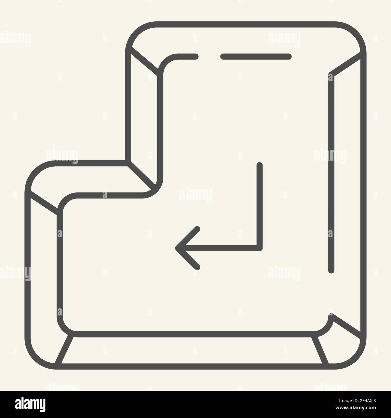 Enter button thin line icon. Enter key vector illustration isolated on ...