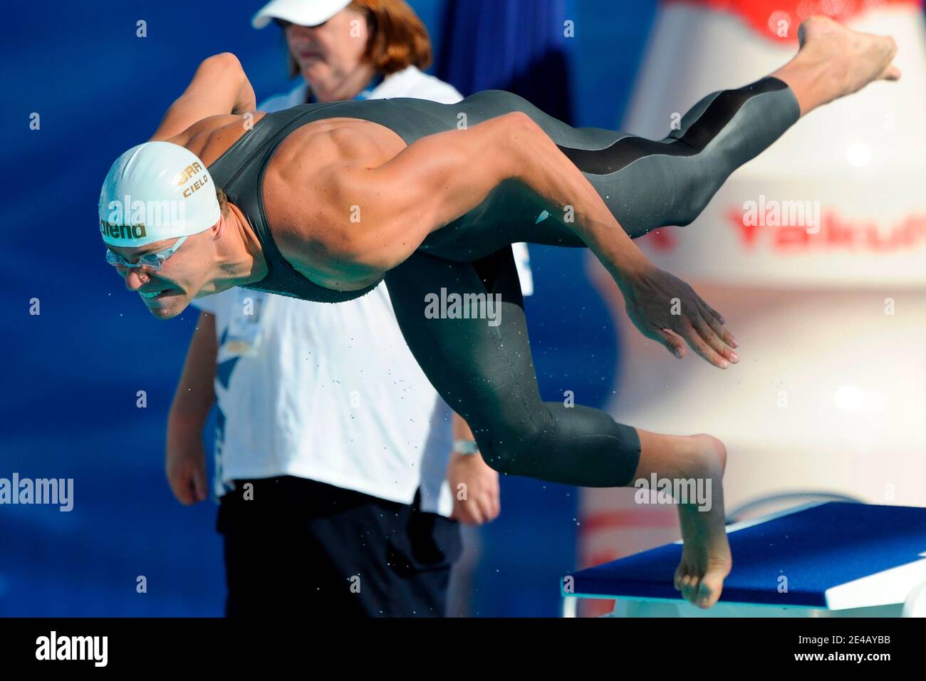 Brazil's Cesar Cielo competes in the heats of the 50 Meters Freestyle ...