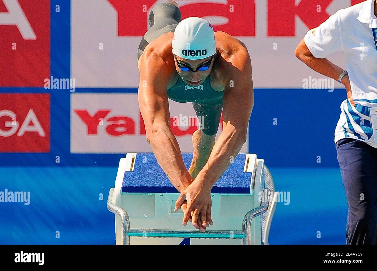 Serbia's Milorad Cavic competes in the heats of the 100 Meters ...