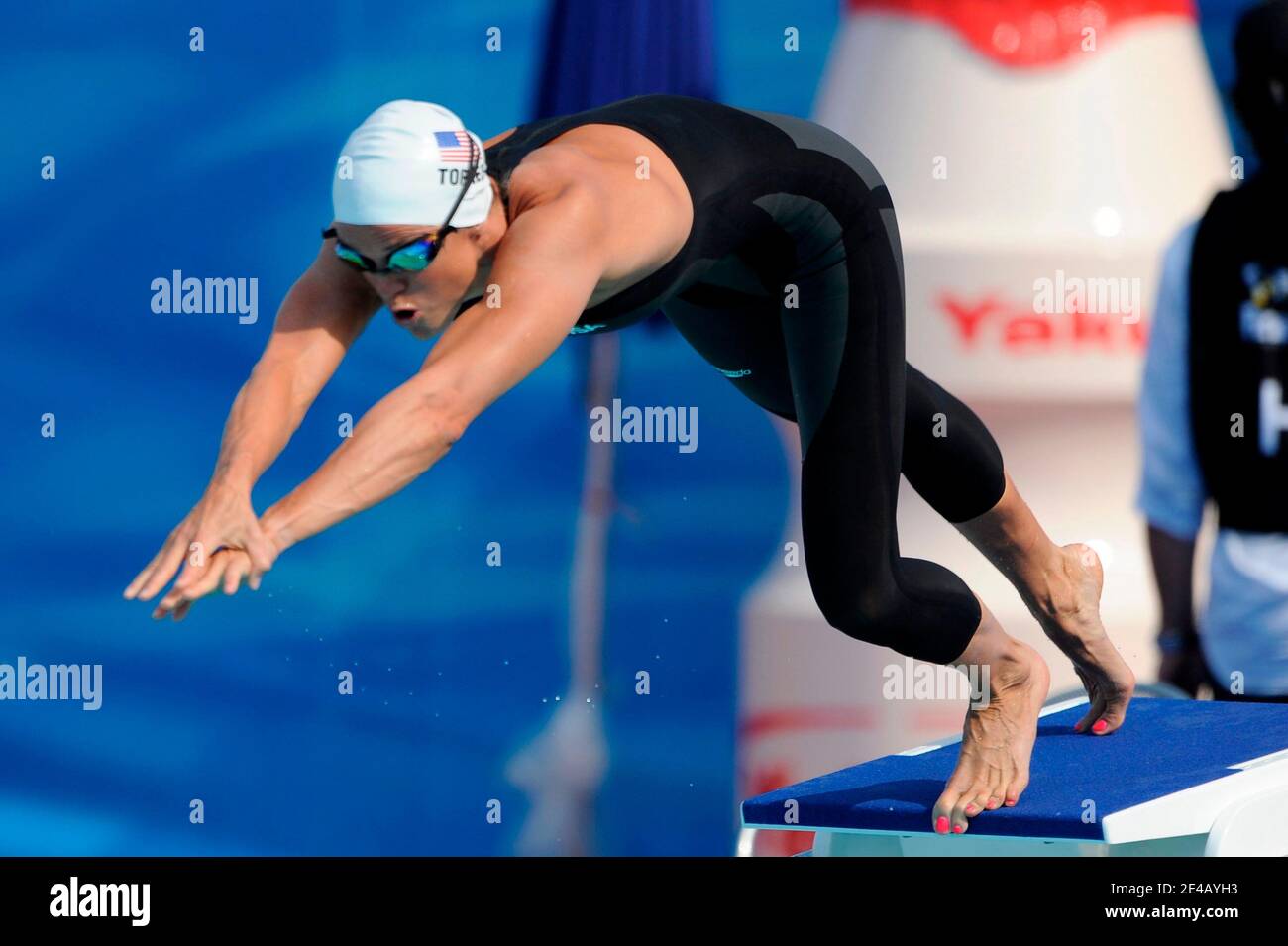 USA's Dara Torres competes in the heats of the 50 Meters Butterfly at ...