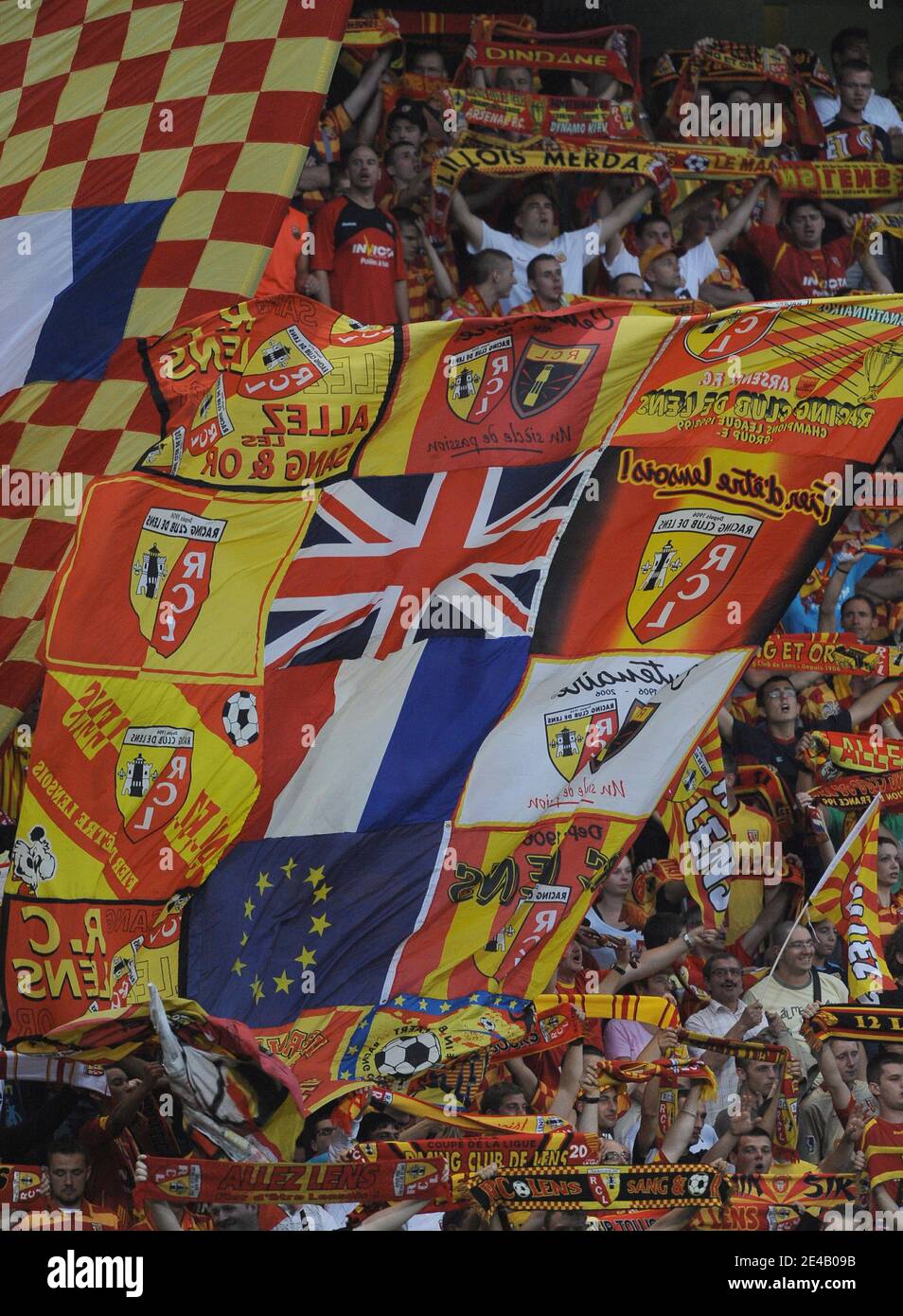 Atmosphere during the friendly soccer match, Lens vs Marseille at the ...