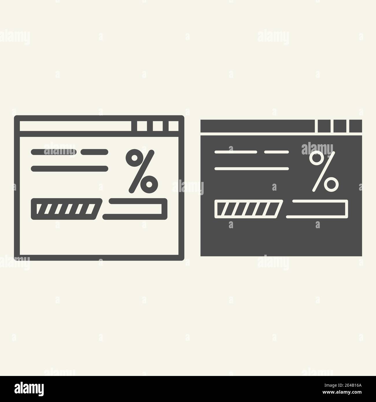 Website loading line and glyph icon. Browser load vector illustration ...