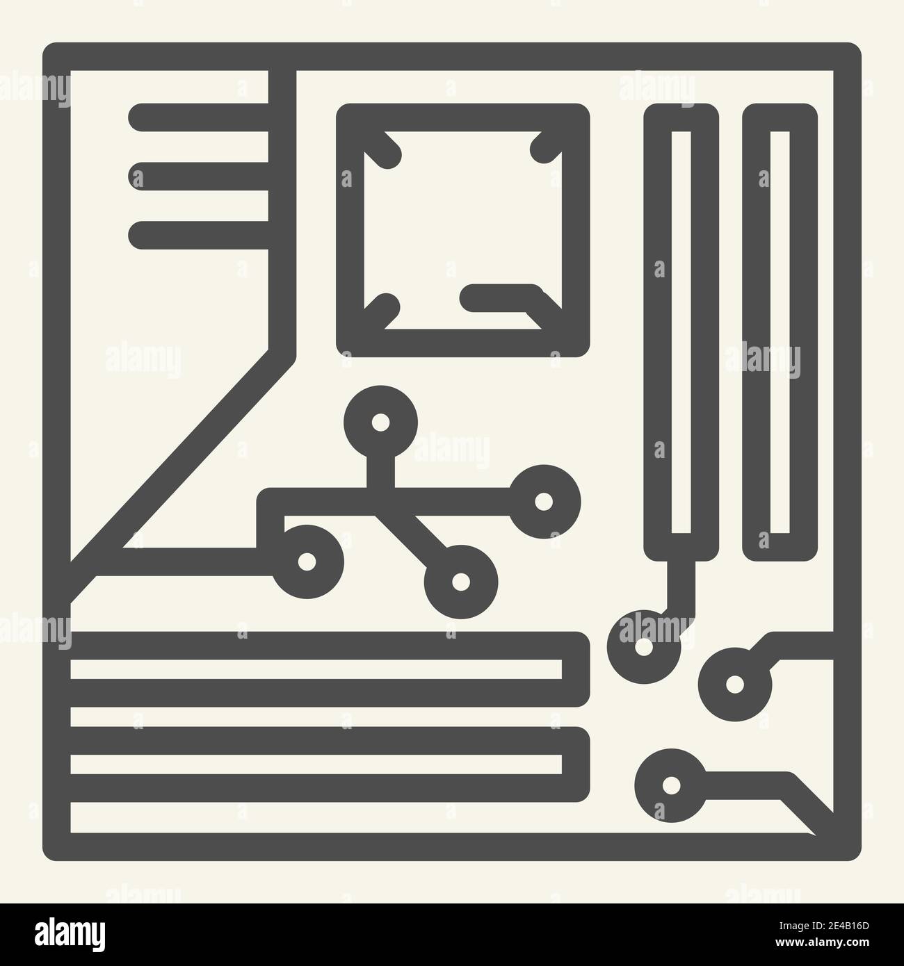 Cpu line icon. Microprocessor vector illustration isolated on white ...