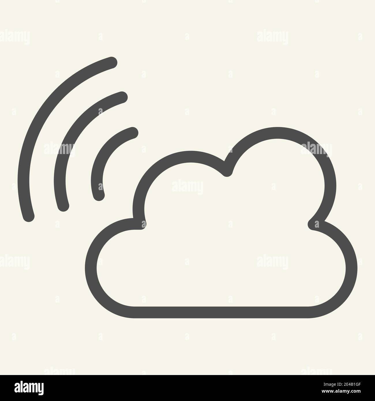 Cloud wifi line icon. Connection vector illustration isolated on white. Cloud computing outline ...