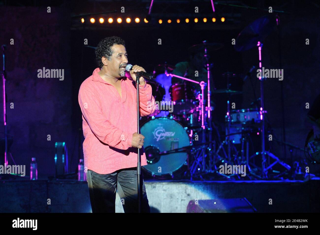 Algerian 'King of Rai' Khaled seen on concert as he performs in the ...