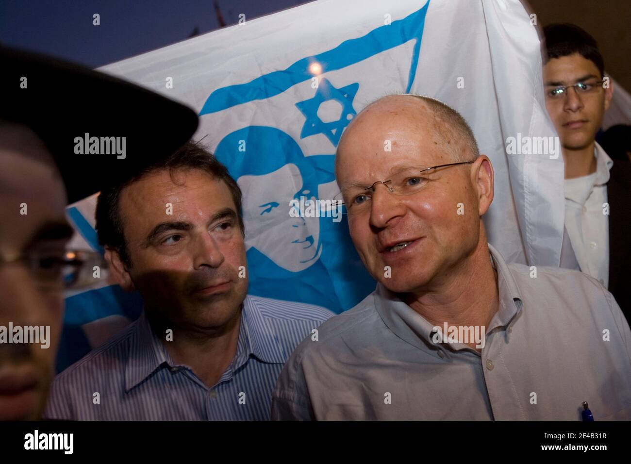Noam Shalit, father of Israeli soldier Sgt. Gilad Shalit, stands next ...