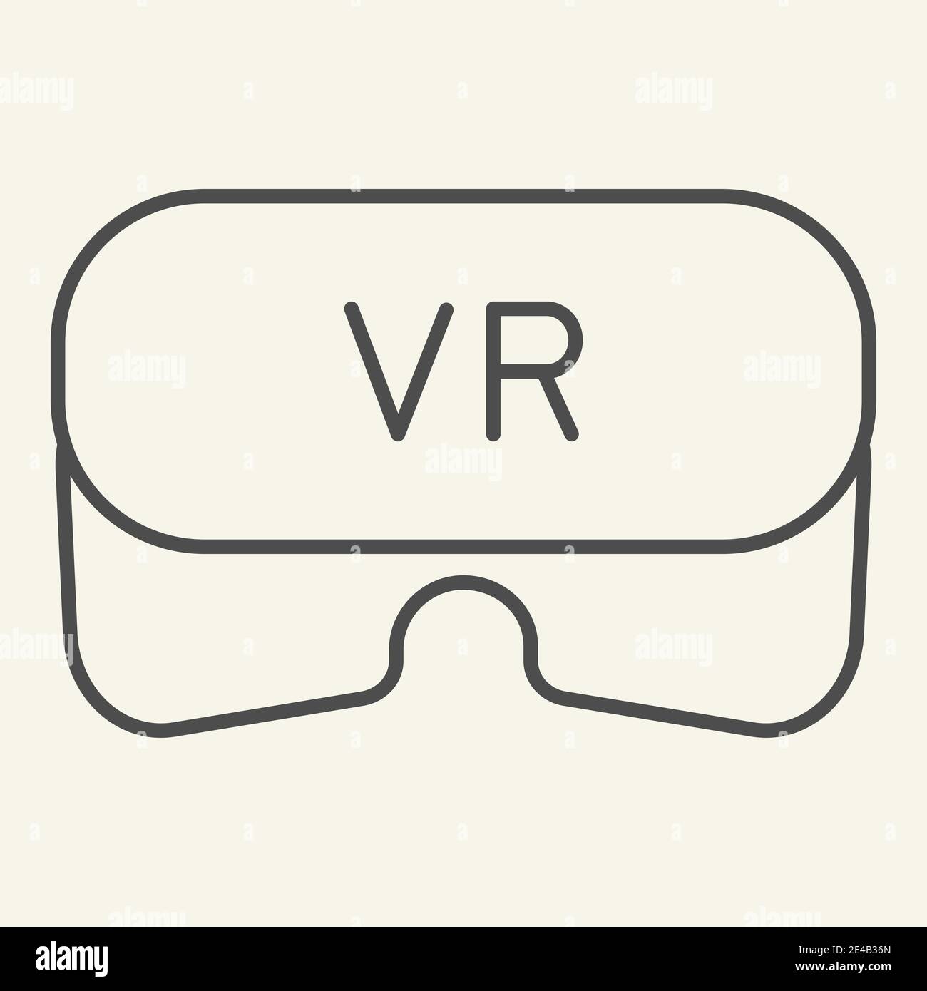 Virtual reality helmet thin line icon. VR glasses vector illustration ...