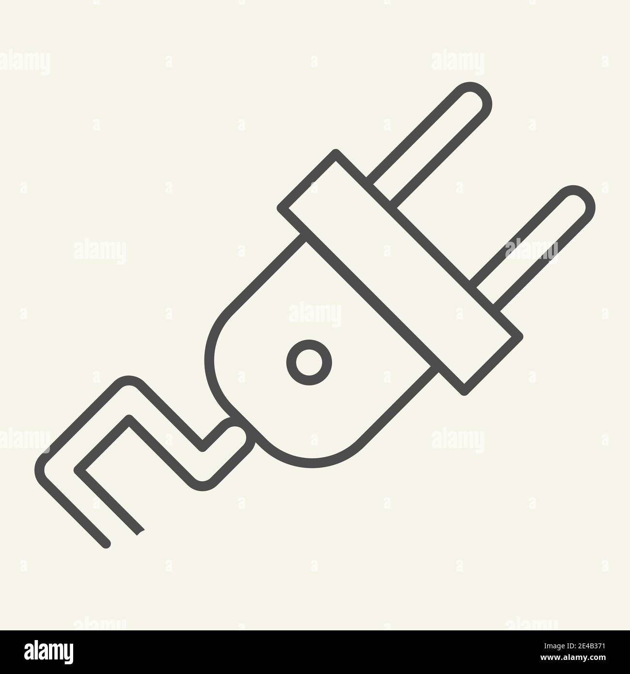 Power plug thin line icon. Electricity vector illustration isolated on ...