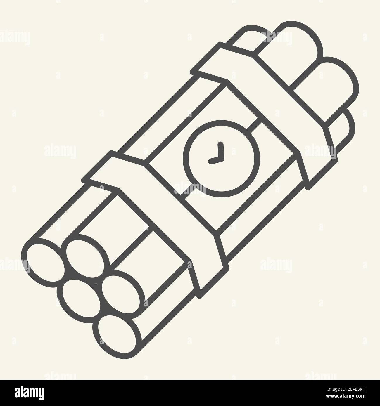 Time bomb thin line icon. Dynamite vector illustration isolated on ...