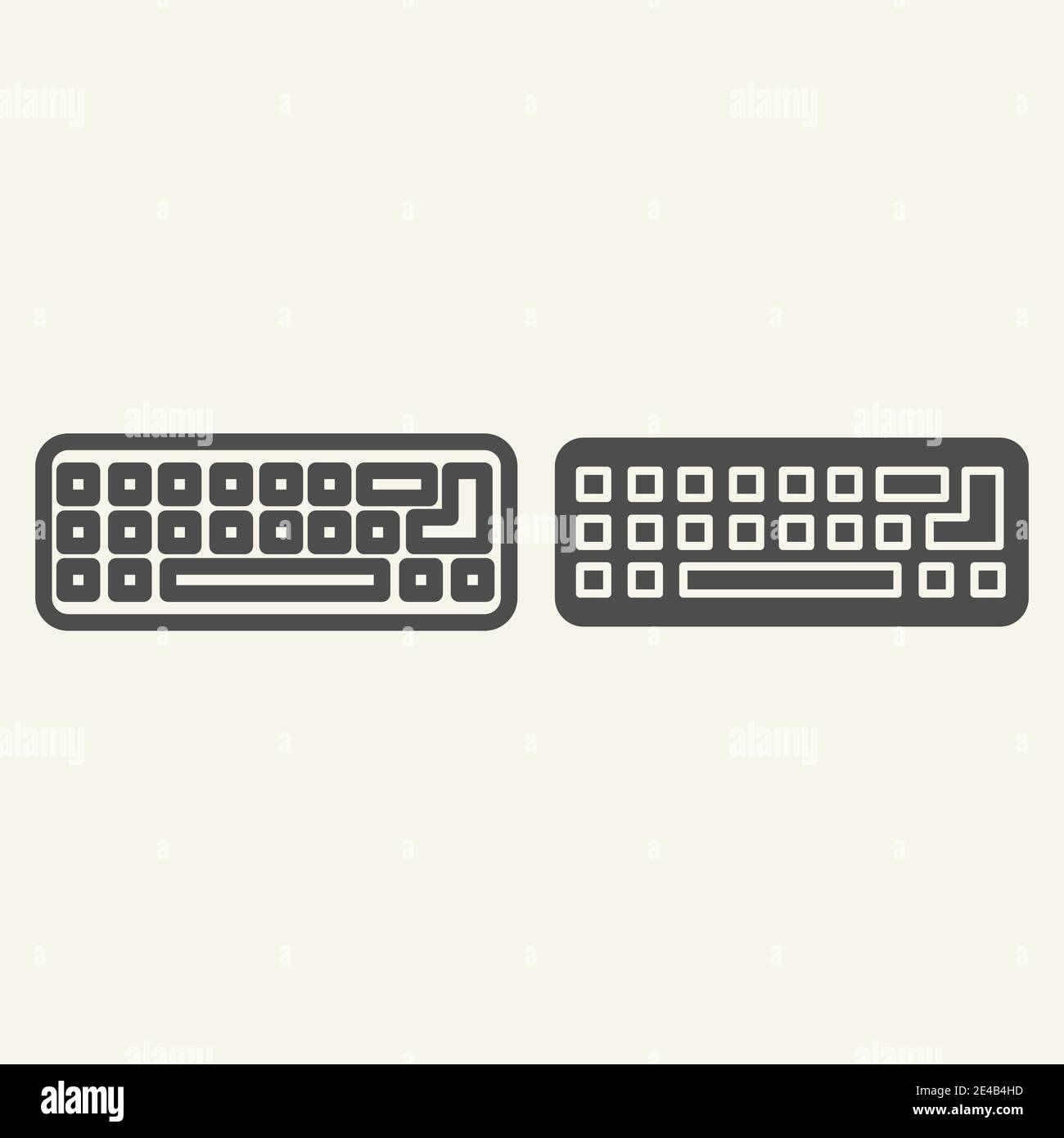 Keyboard line and glyph icon. Computer keypad vector illustration ...