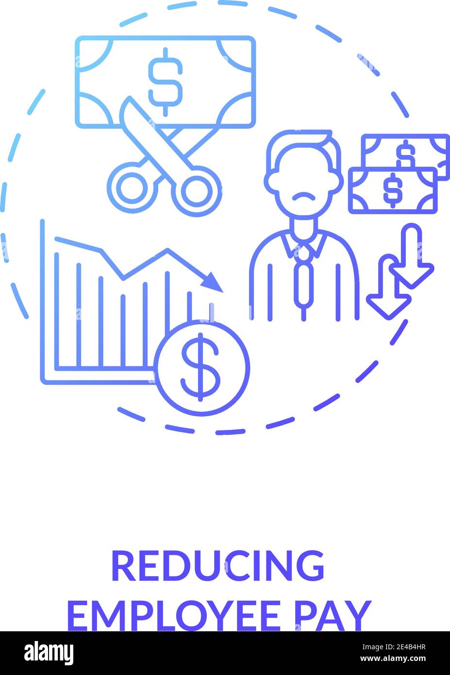 Reducing employee pay concept icon Stock Vector Image & Art - Alamy