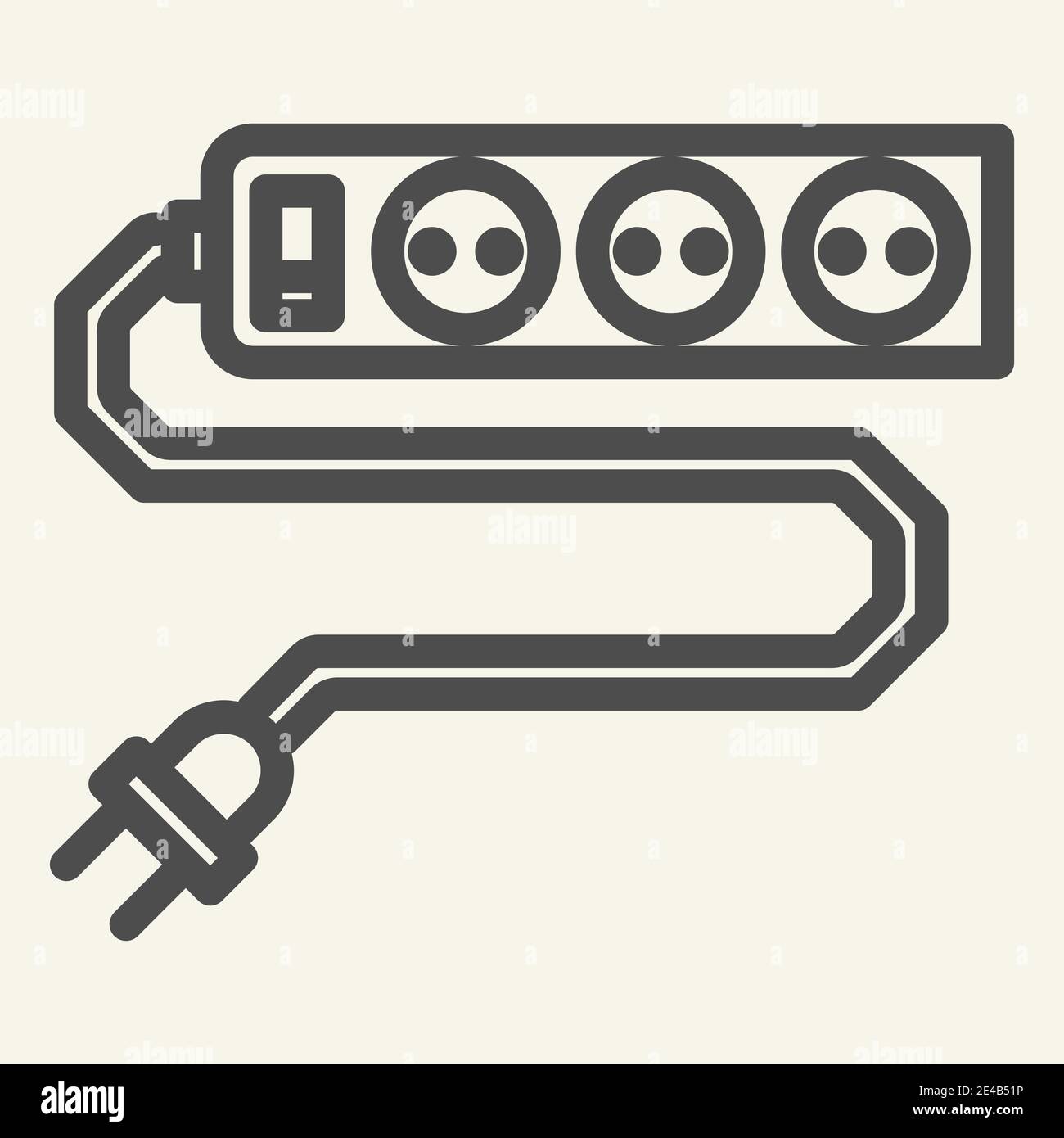 Power Socket Line Icon Sockets Vector Illustration Isolated On White Outlet Outline Style