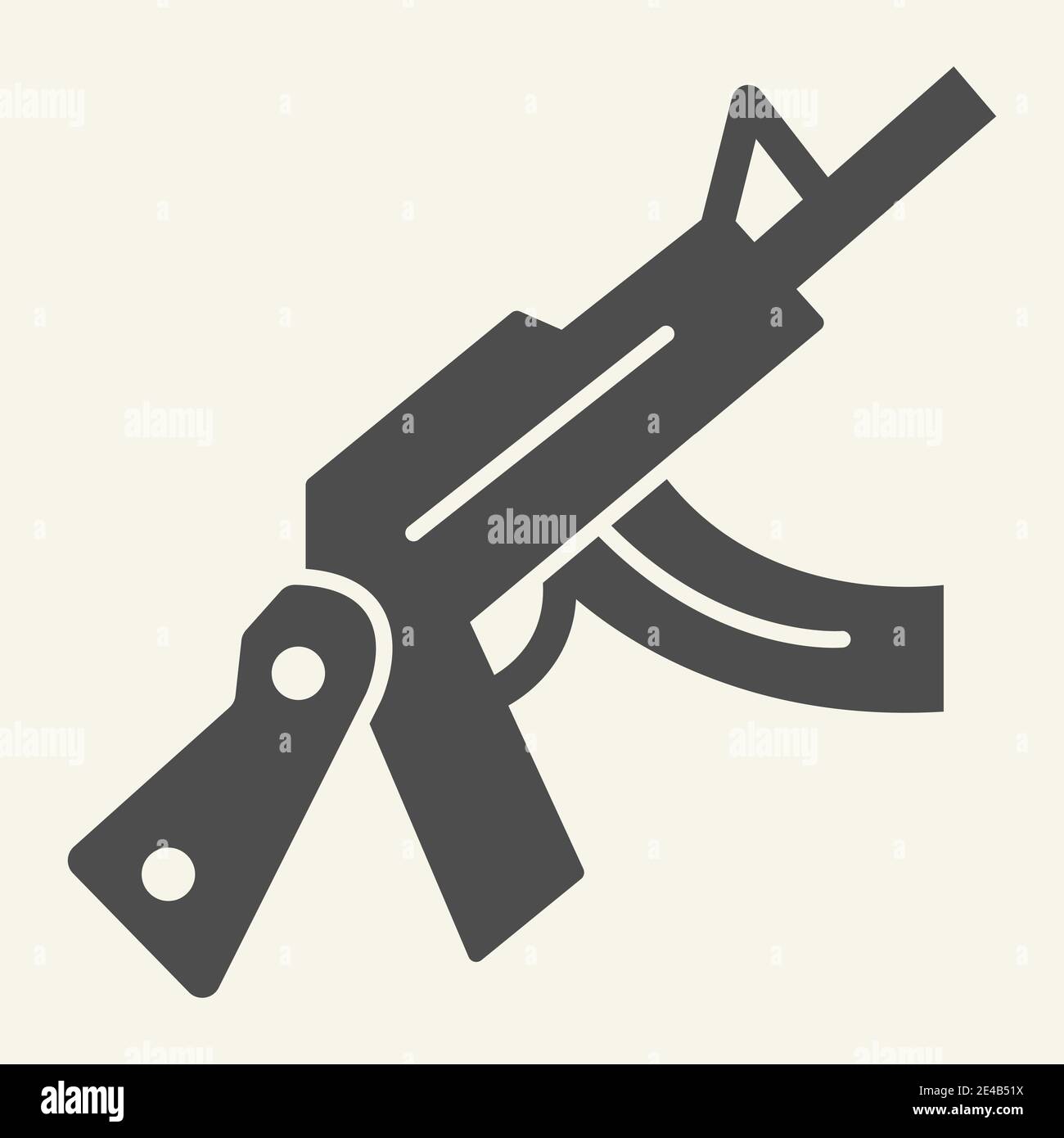 Kalashnikov assault rifle solid icon. Automatic gun vector illustration ...
