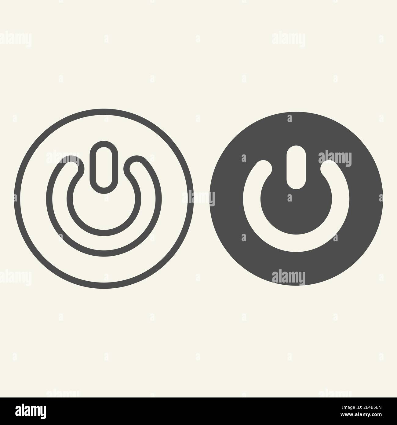 Power button line and glyph icon. Switch vector illustration isolated ...