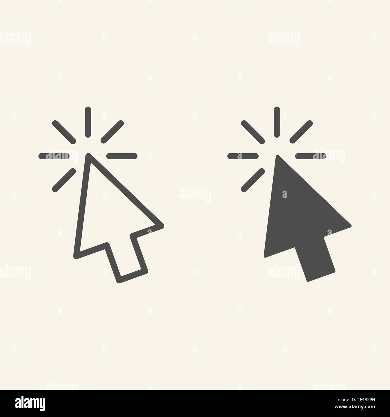 Pointer line and glyph icon. Mouse cursor vector illustration isolated ...