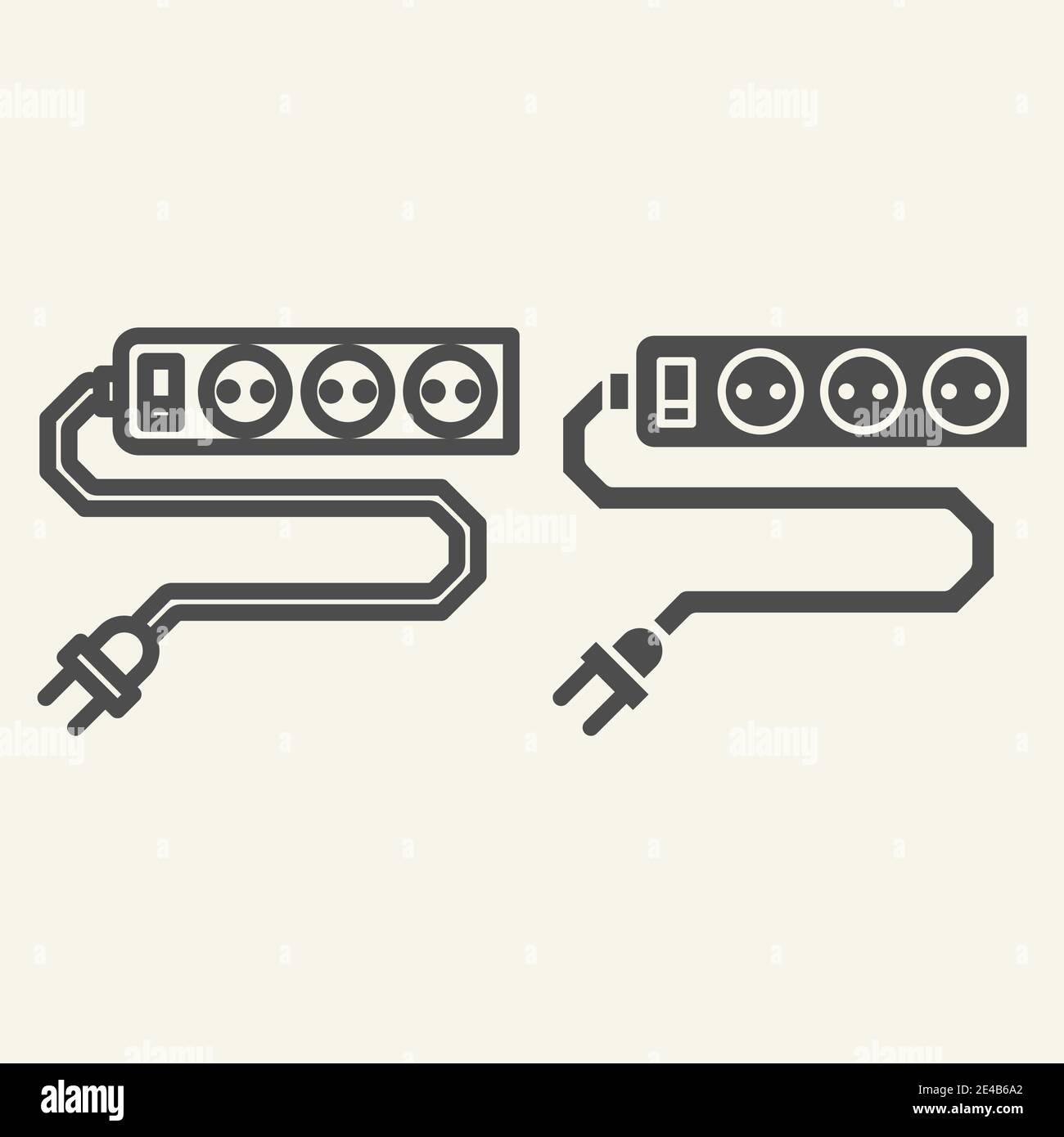 Power socket line and glyph icon. Sockets vector illustration isolated ...
