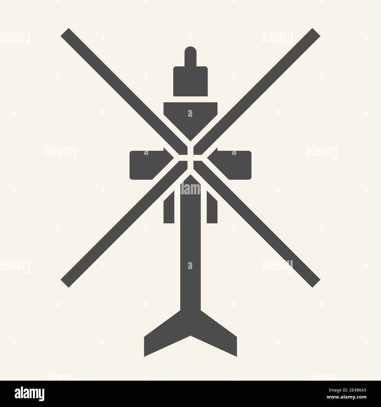 Helicopter top view solid icon. Aviation vector illustration isolated ...