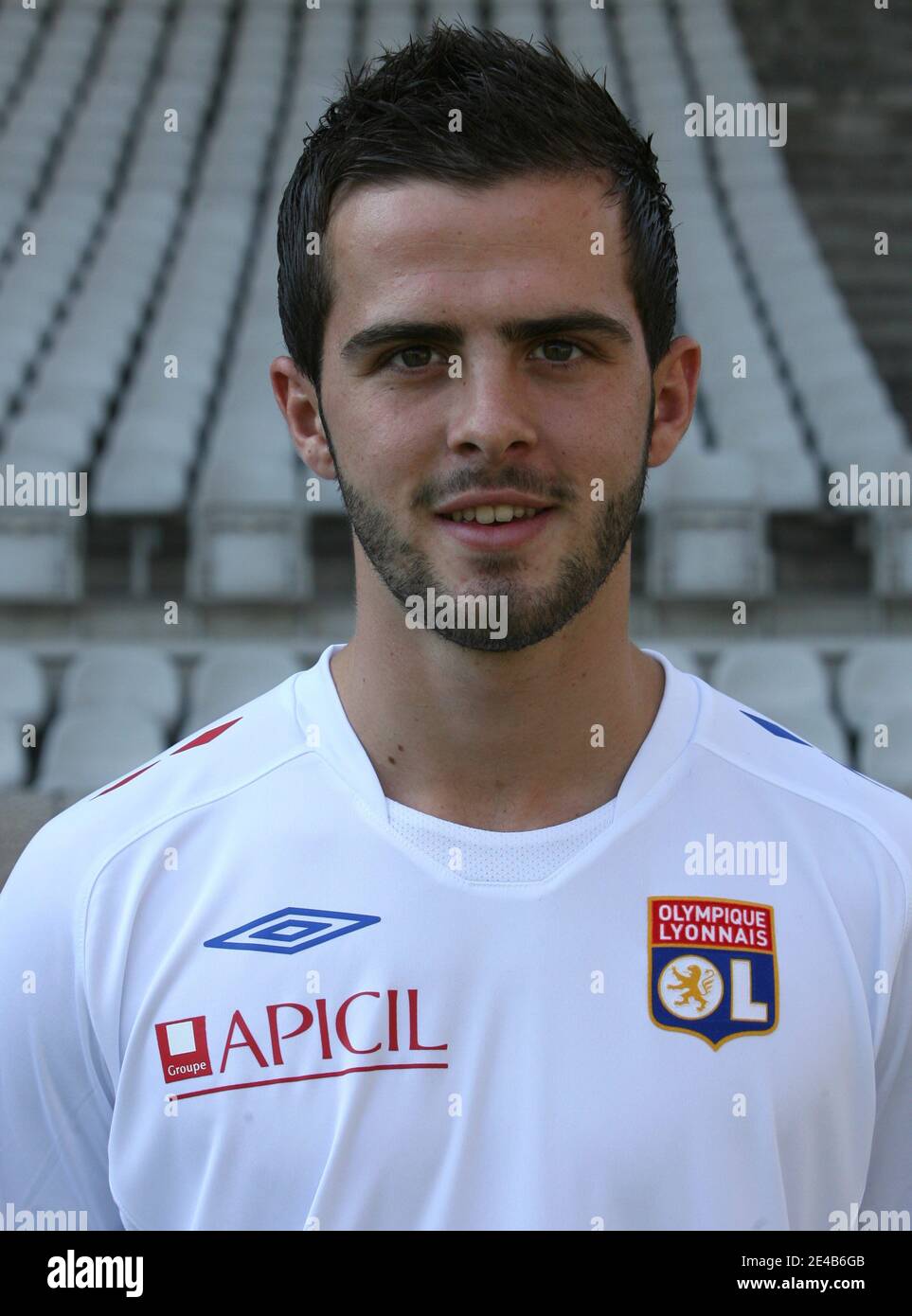 Lyon's Miralem Pjanic during a photo call at the Gerland stadium in ...