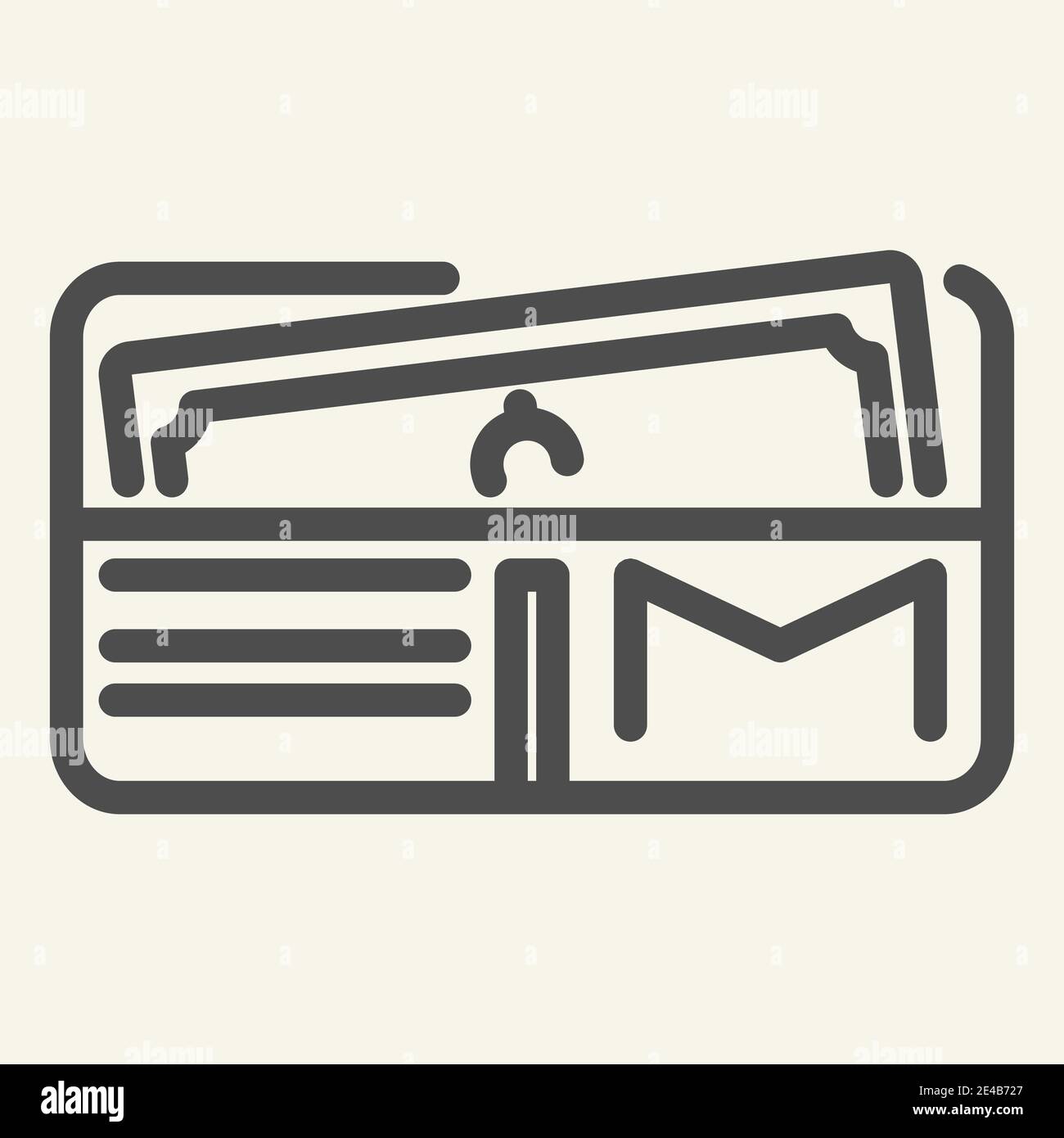 Opened wallet line icon. Purse vector illustration isolated on white ...