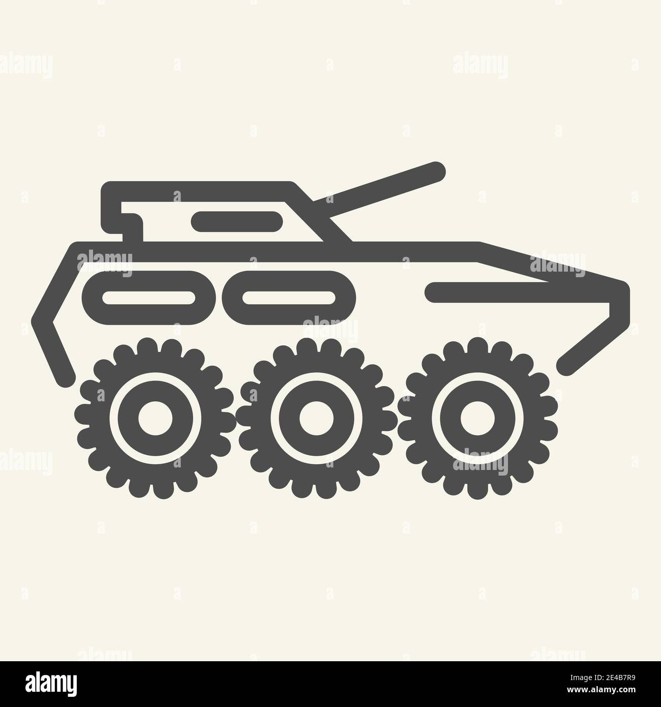 Armored troop-carrier line icon. Armored vehicle vector illustration ...