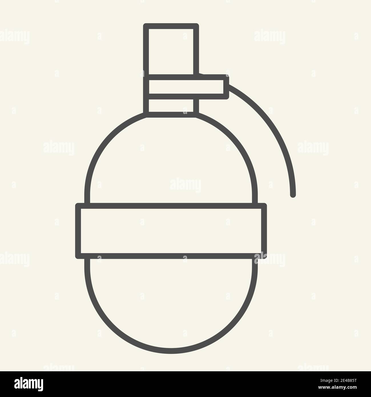 Grenade thin line icon. Explode vector illustration isolated on white ...